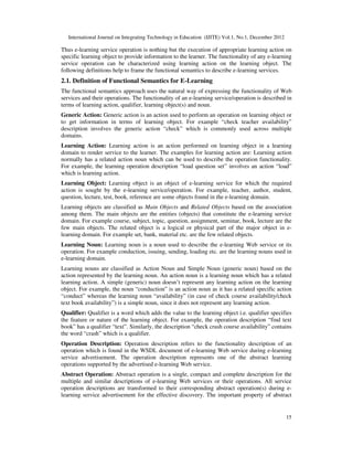 FUNCTIONAL SEMANTICS AWARE BROKER BASED ARCHITECTURE FOR E-LEARNING WEB SERVICES | PDF