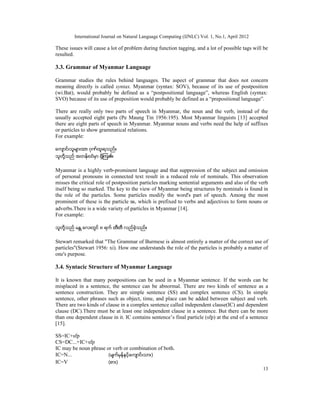 PARSING OF MYANMAR SENTENCES WITH FUNCTION TAGGING | PDF