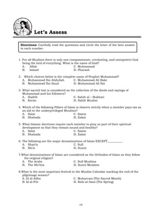 1112_IntroductiontoWorldReligionsandBeliefSystems_Sem12_CLAS6_Islam_FOR ...