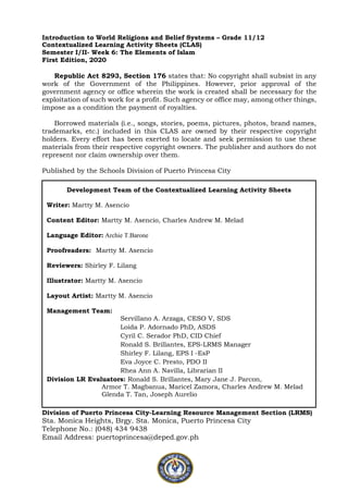 1112_IntroductiontoWorldReligionsandBeliefSystems_Sem12_CLAS6_Islam_FOR ...