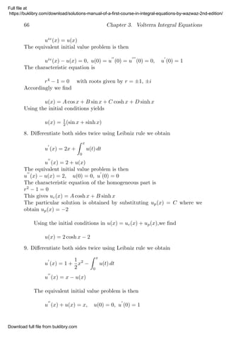 sample solutions manual of a first course in integral equations by ...