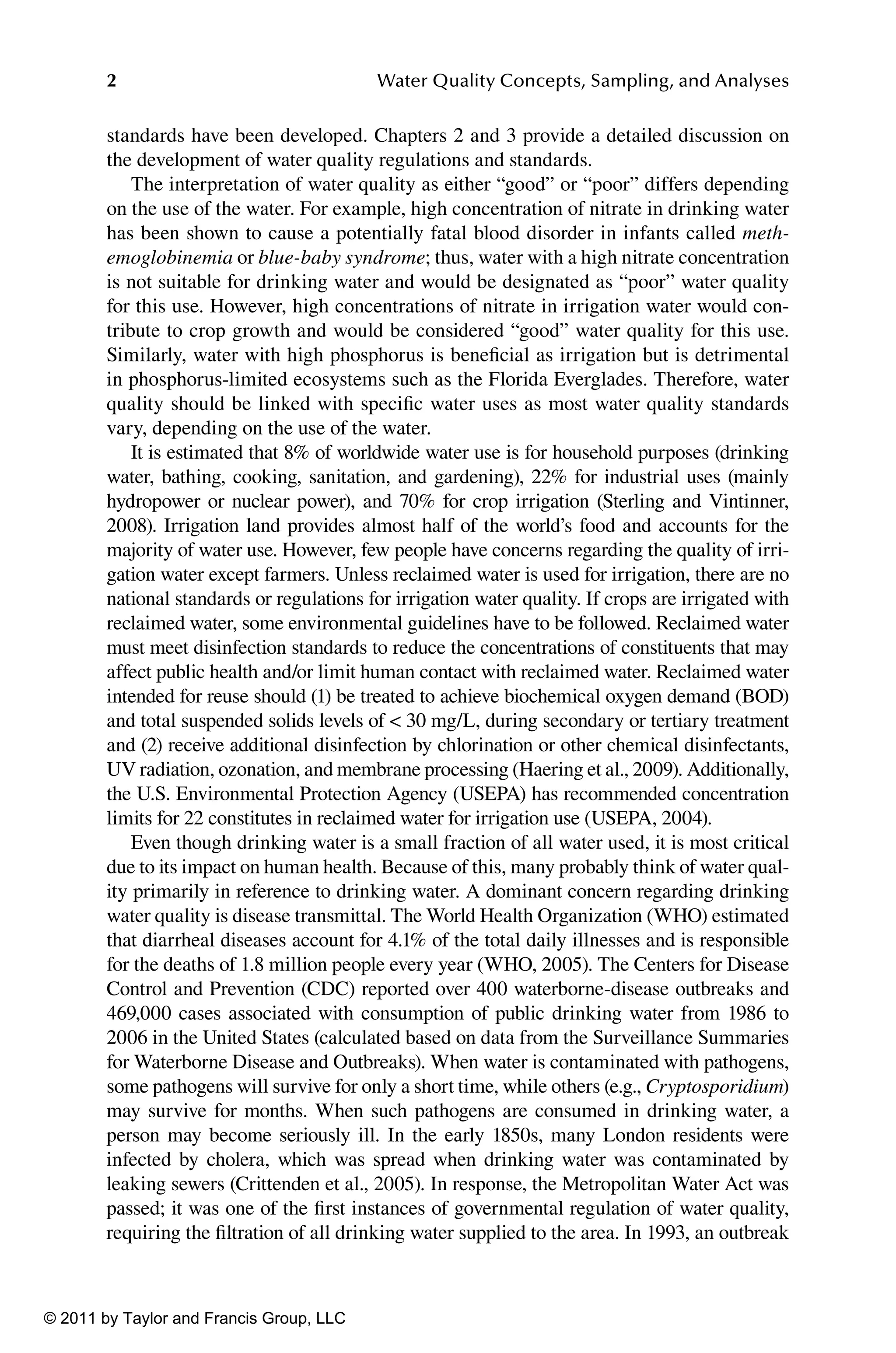 Water Quality Concepts Sampling And Analyses Hardvd Yuncong Li | PDF