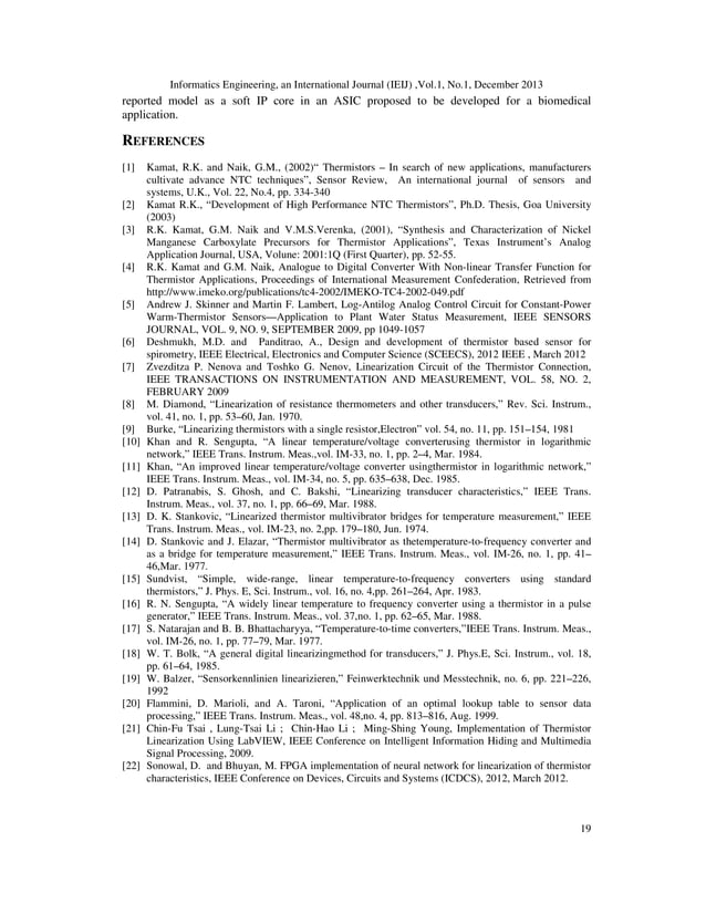 MODELLING OF NTC THERMISTOR USING ARTIFICIAL NEURAL NETWORK FOR NONLINEARITY COMPENSATION | PDF