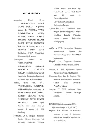 PERTUMBUHAN DAN HASIL CABAI RAWIT MERAH (Capsicum annum L.) PADA SISTEM ...