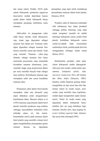 PERTUMBUHAN DAN HASIL CABAI RAWIT MERAH (Capsicum annum L.) PADA SISTEM ...