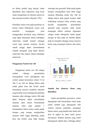 PERTUMBUHAN DAN HASIL CABAI RAWIT MERAH (Capsicum annum L.) PADA SISTEM ...
