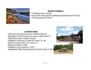 Proposed Enhancements to Covert Park at Mount Bonnell | PDF