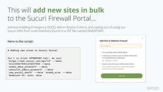 Sucuri Webinar: Leveraging Sucuri's API | PPTX