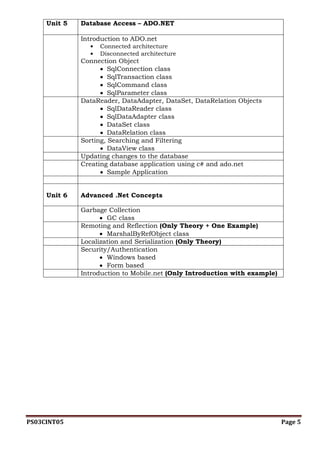 Syllabus PS03CINT05 detailing | PDF