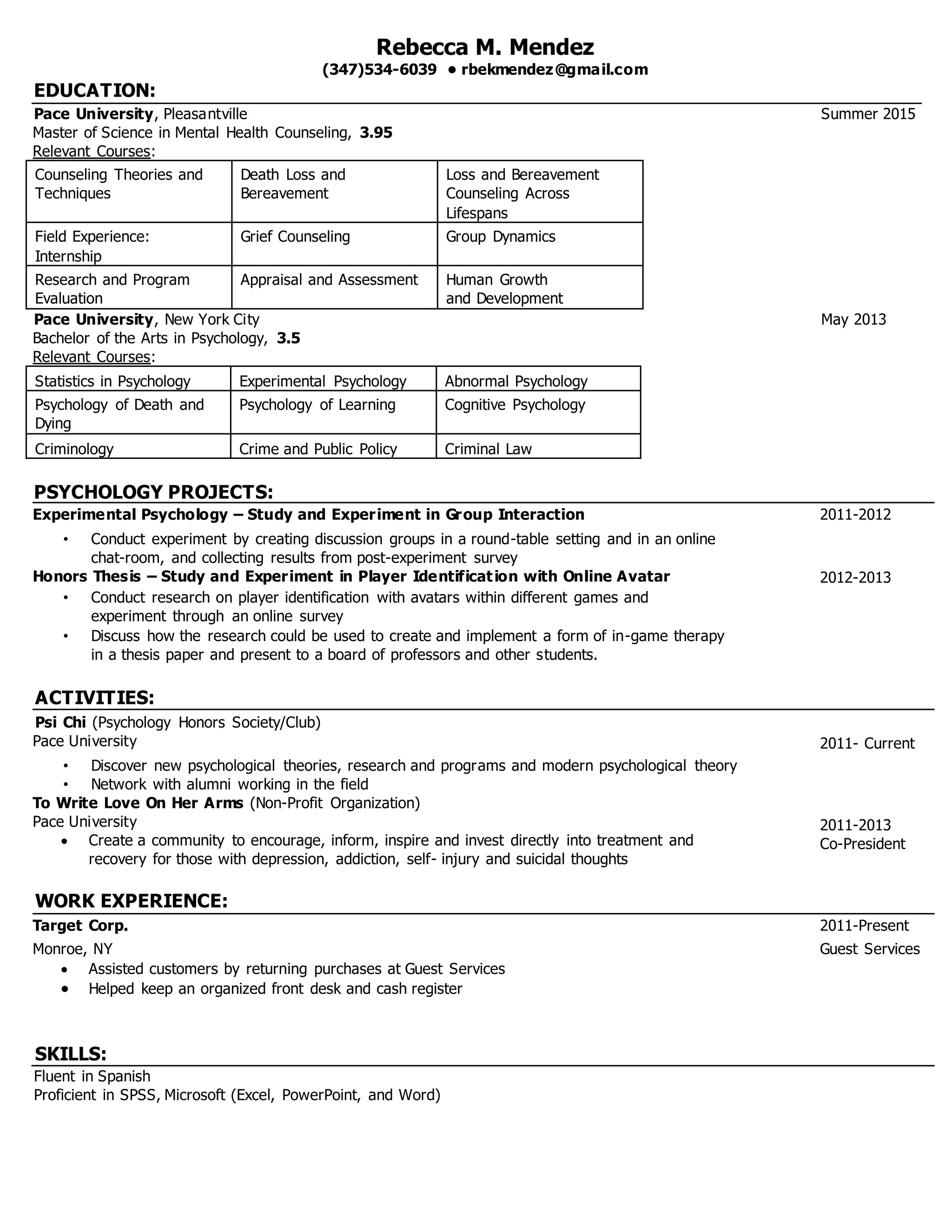 Rebecca Mendez Resume | DOCX