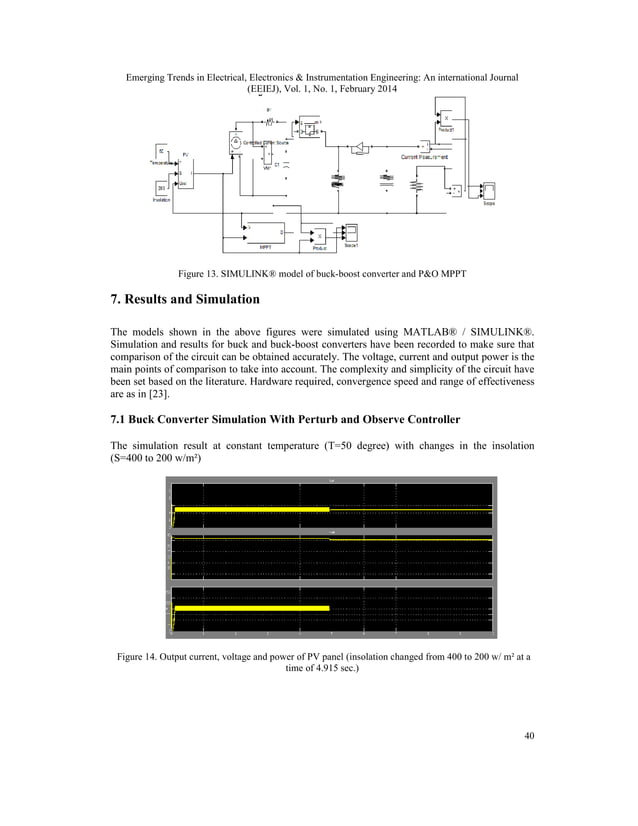 IMPLEMENTATION OF PERTURB AND OBSERVE MPPT OF PV SYSTEM WITH DIRECT CONTROL METHOD USING BUCK ...