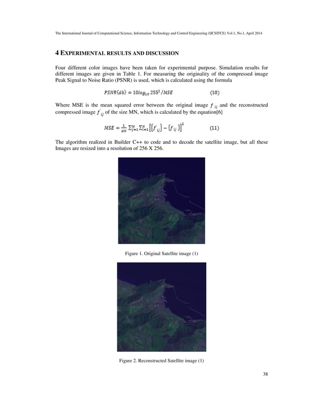Color Satellite Image Compression Using the Evidence Theory and Huffman Coding | PDF