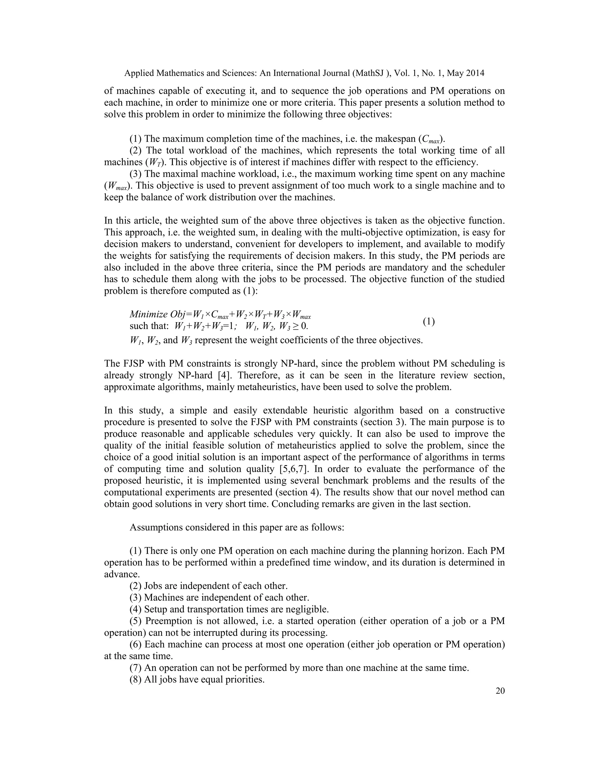 An Efficient Heuristic Algorithm For Flexible Job Shop Scheduling With