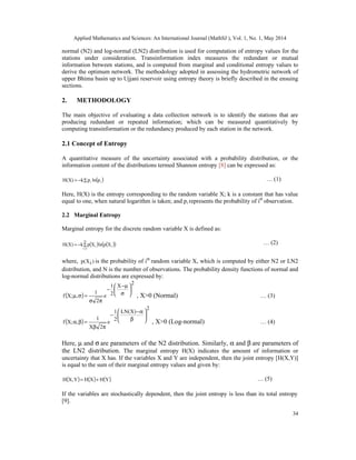 ENTROPY BASED ASSESSMENT OF HYDROMETRIC NETWORK USING NORMAL AND LOG ...