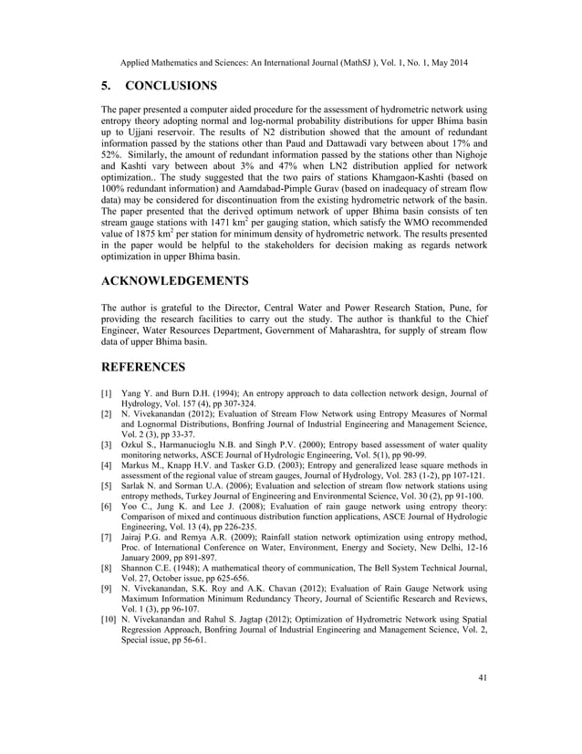 ENTROPY BASED ASSESSMENT OF HYDROMETRIC NETWORK USING NORMAL AND LOG-NORMAL DISTRIBUTIONS | PDF