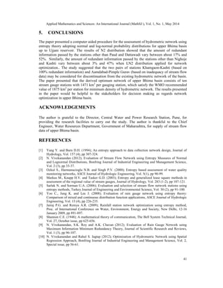Entropy Based Assessment of Hydrometric Network Using Normal and Log ...