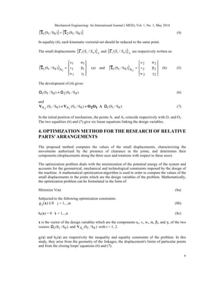 THREE-DIMENSIONAL STUDY FOR THE RELATIVE POSITIONING OF MECHANICAL ELEMENTS IN MECHANISMS ...