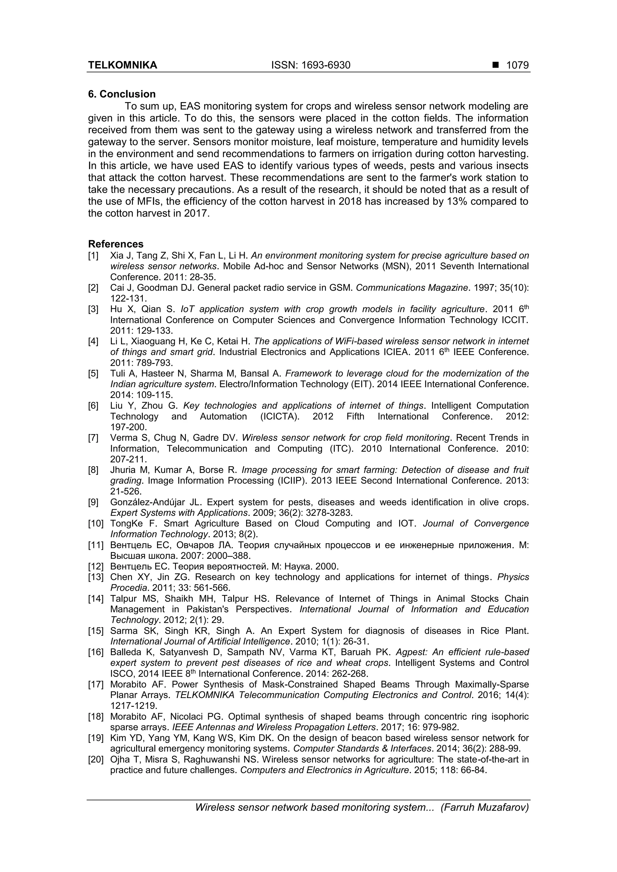 Wireless Sensor Network Based Monitoring System For Precision