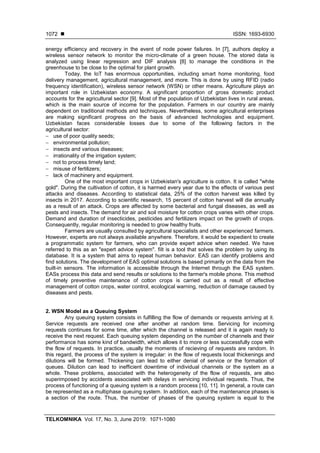 Wireless sensor network based monitoring system for precision agriculture in Uzbekistan | PDF ...