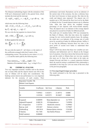 Cointegration of Interest Rate- The Case of Albania | PDF