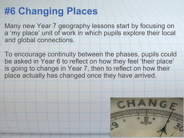 10 ideas for Y6 - Y7 transition in Geography | PPT