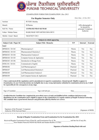 1115561 regular examinationform_dec2011 | PDF