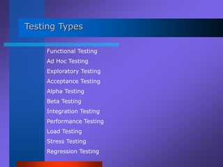 Computer Software Testing Basics introduced.ppt | Web Development ...