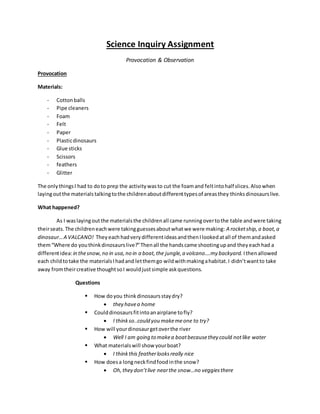 Science Inquiry Assignment | DOCX | Physics | Science