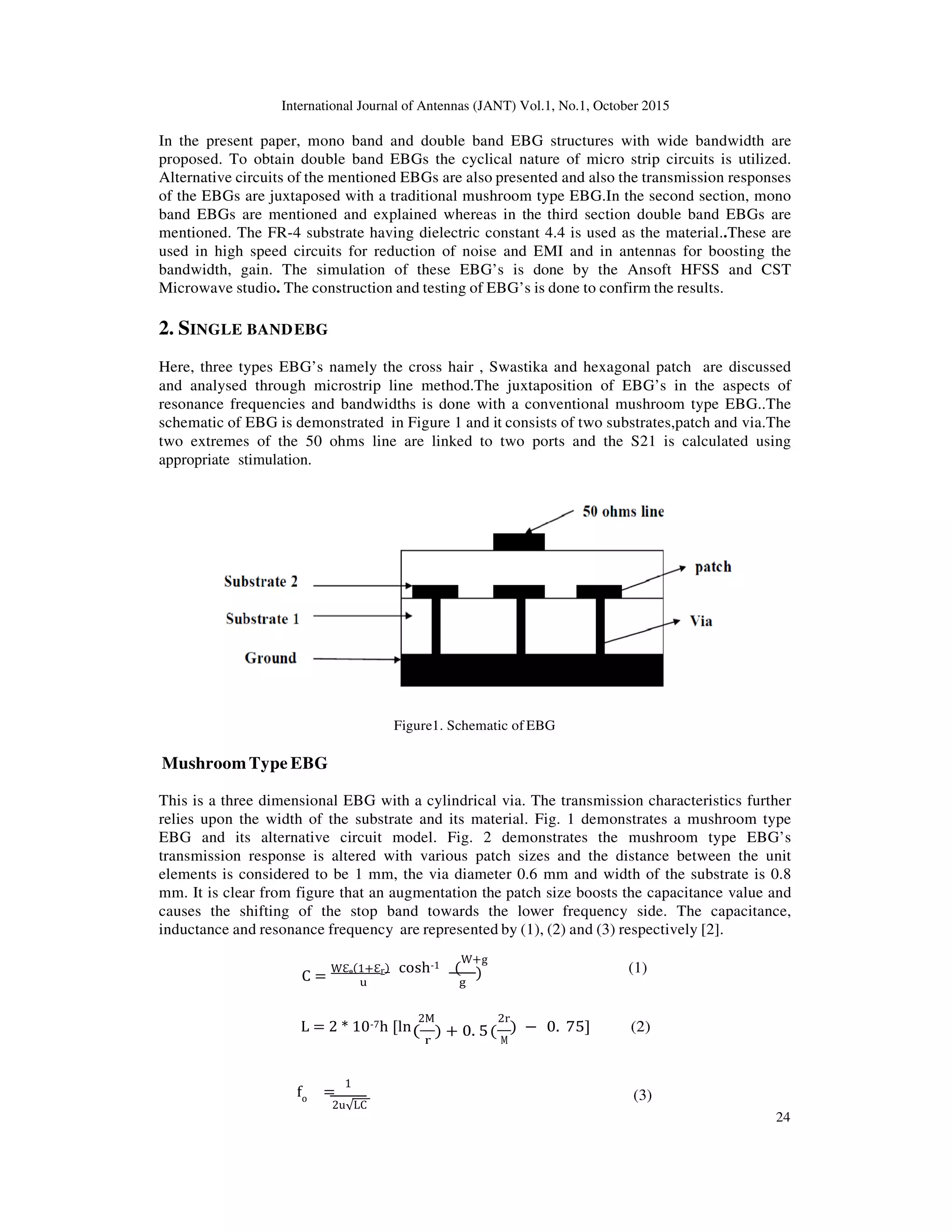 MONO AND MULTI BAND EBG STRUCTURES : A COMPARITIVE STUDY | PDF