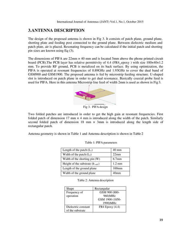 Design and Simulation of Dual Band Planar Inverted F Antenna (PIFA) For Mobile Handset ...