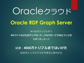 Oracle Cloud の永続無料枠で構築したRDFデータベースの使い心地などの話 | PPT
