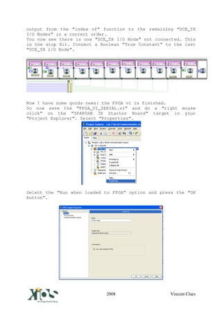 Serial Communication in LabVIEW FPGA on Xilinx Spartan 3E Starter board | PDF
