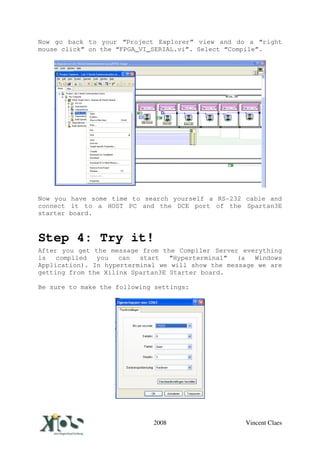 Serial Communication in LabVIEW FPGA on Xilinx Spartan 3E Starter board | PDF