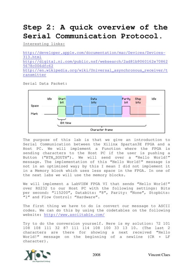 Serial Communication in LabVIEW FPGA on Xilinx Spartan 3E Starter board | PDF