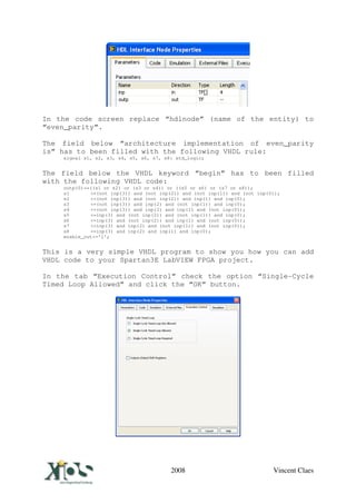 Embedding VHDL in LabVIEW FPGA on Xilinx Spartan 3E Starter board | PDF