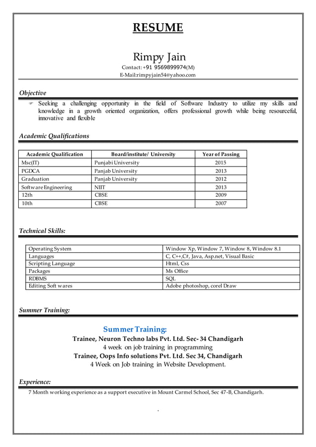 Rimpy resume | PDF