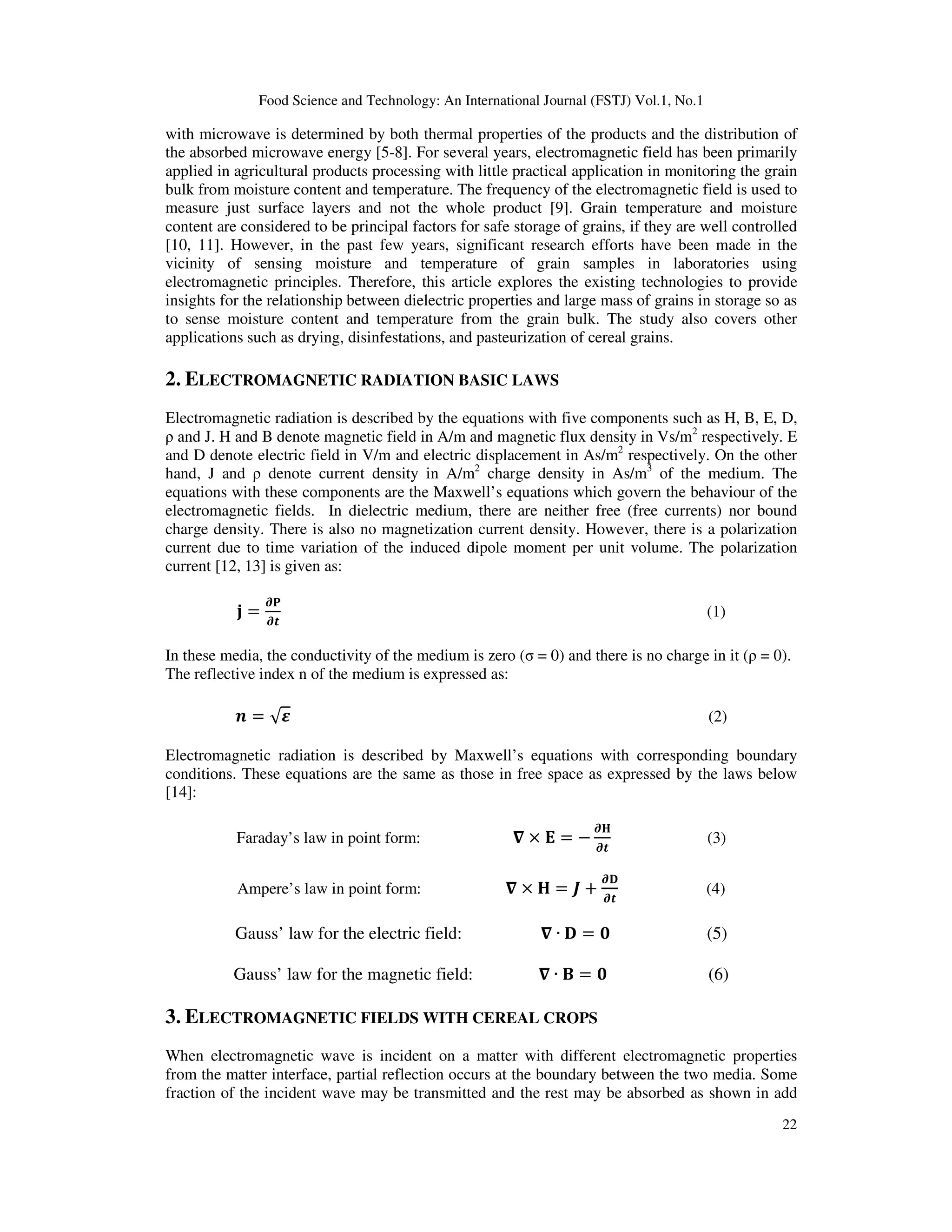 AN OVERVIEW OF ELECTROMAGNETIC RADIATION IN GRAIN CROPS | PDF