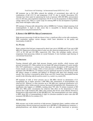 HIGH-PRESSURE PROCESSING AND ITS APPLICATIONS IN THE DAIRY INDUSTRY | PDF