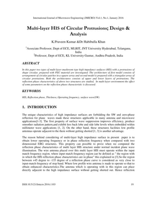 Multi-layer HIS of Circular Protrusions; Design & Analysis | PDF