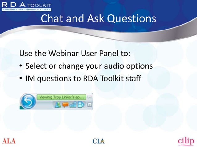 RDA Toolkit Essentials 11/16/11 | PPTX