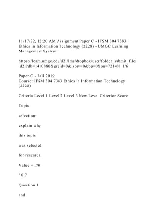 111722, 1220 AM Assignment Paper C - IFSM 304 7383 Ethics i.docx