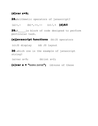 11173 rabia zafar_web_mcqs_76658_337172634 | PDF