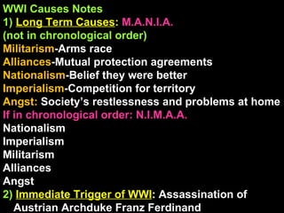111809 World Causes Of Wwi 100m | PPT