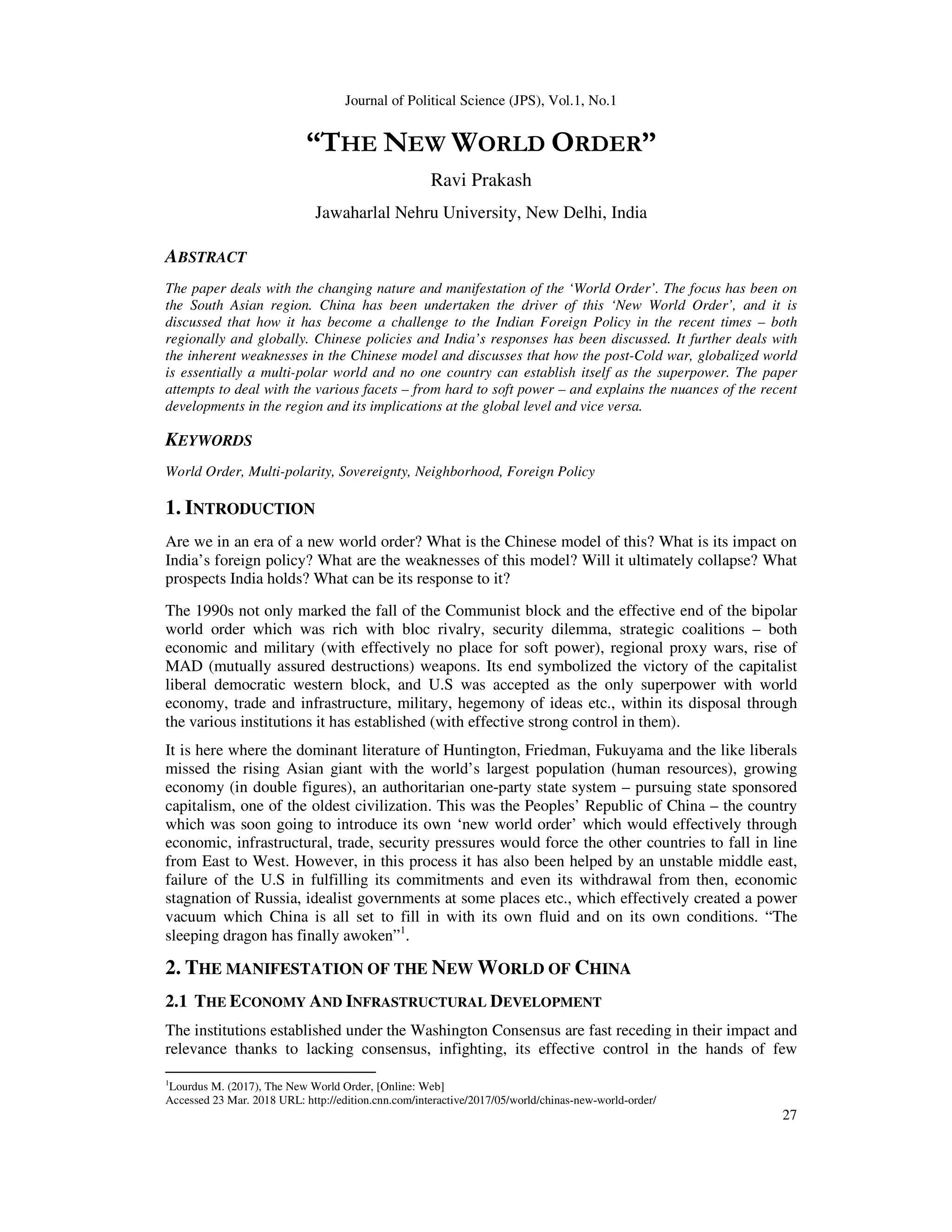 “THE NEW WORLD ORDER” | PDF | Political Issues & policy | Politics