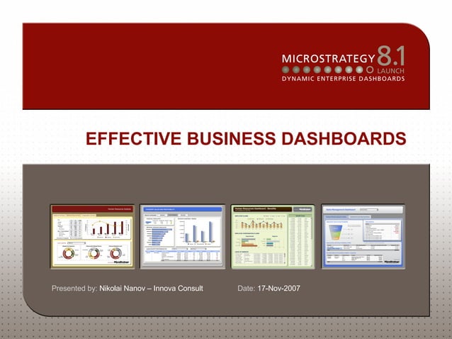 MicroStrategy - Effective Business Dashboards | PPT | Databases ...