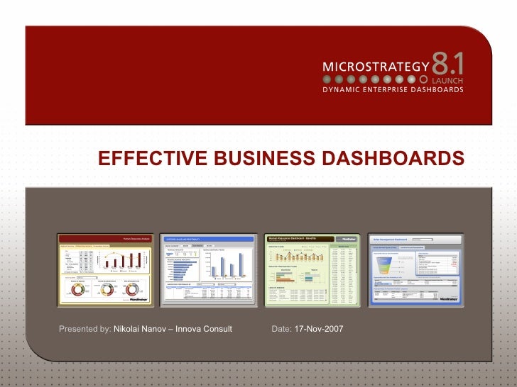 MicroStrategy - Effective Business Dashboards