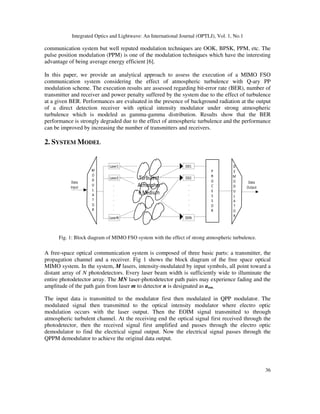 ANALYTICAL PERFORMANCE EVALUATION OF A MIMO FSO COMMUNICATION SYSTEM ...