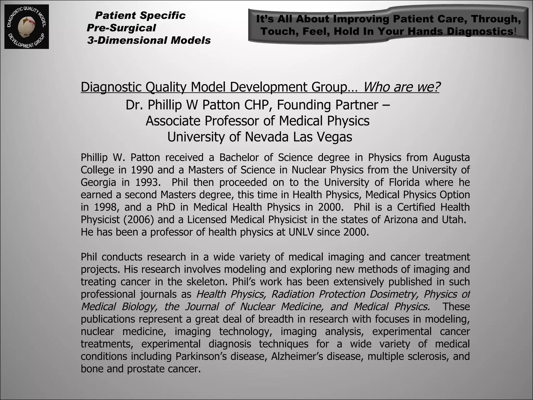 3-D Medical Model Information | PPT