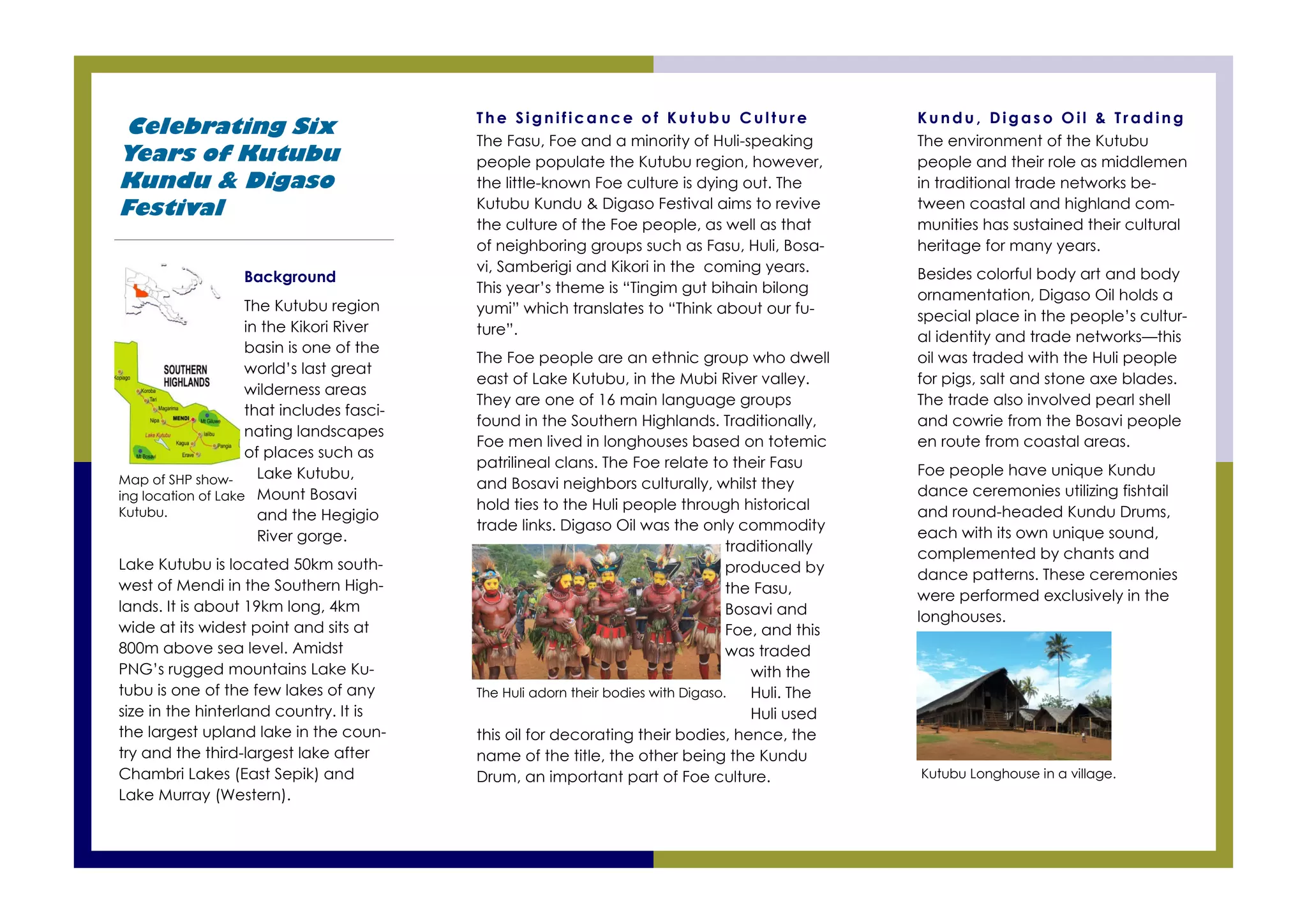 6th Kutubu Kundu & Digaso Festival Brochure | PDF