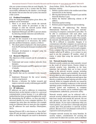 Analysis of Honeypot Networks and Intrusion Prevention System IPS on Wireless Networks | PDF